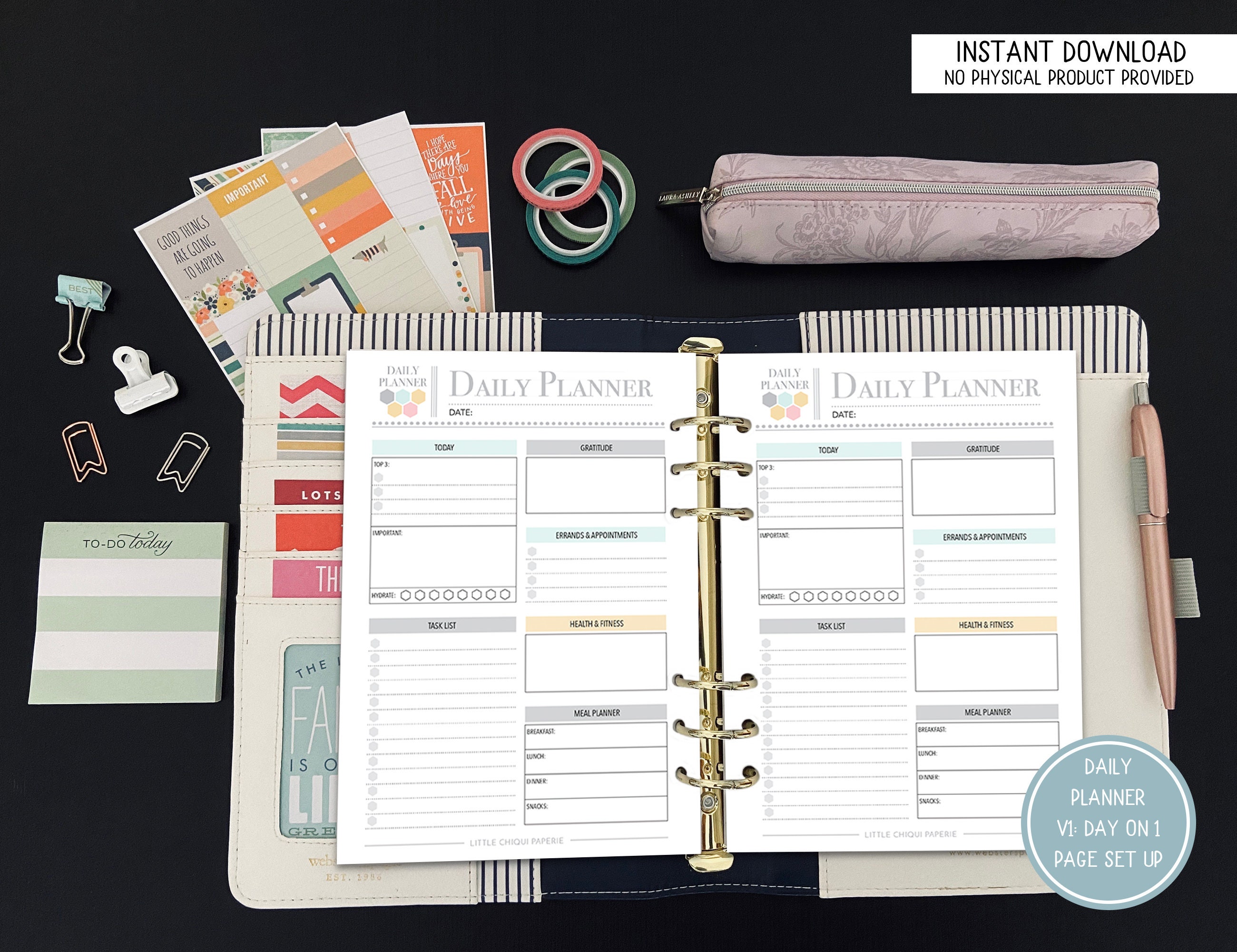 Printable Daily Planner Daily Planner Kit Daily Planner - Etsy