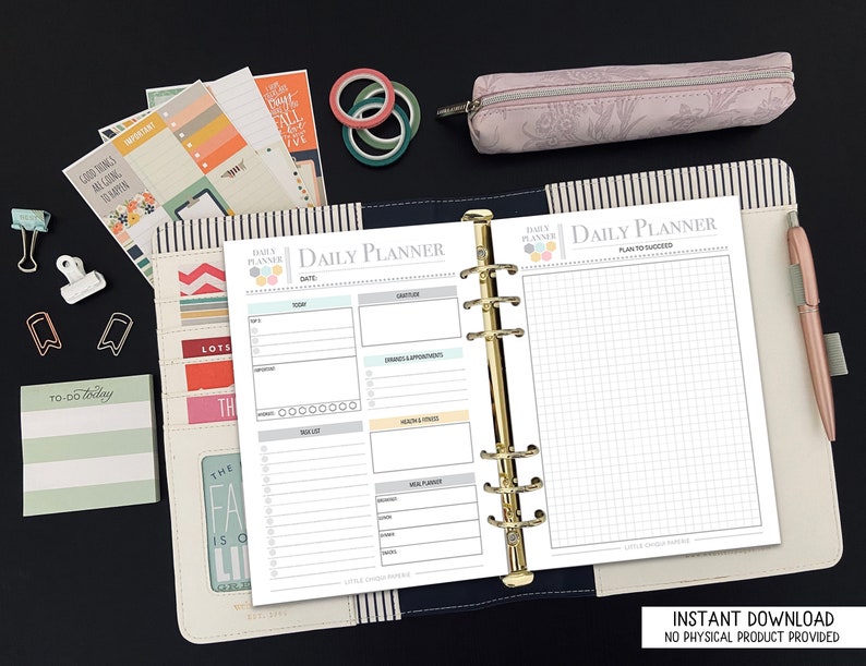 Printable Daily Planner Daily Planner Kit Daily Planner Inserts INSTANT ...