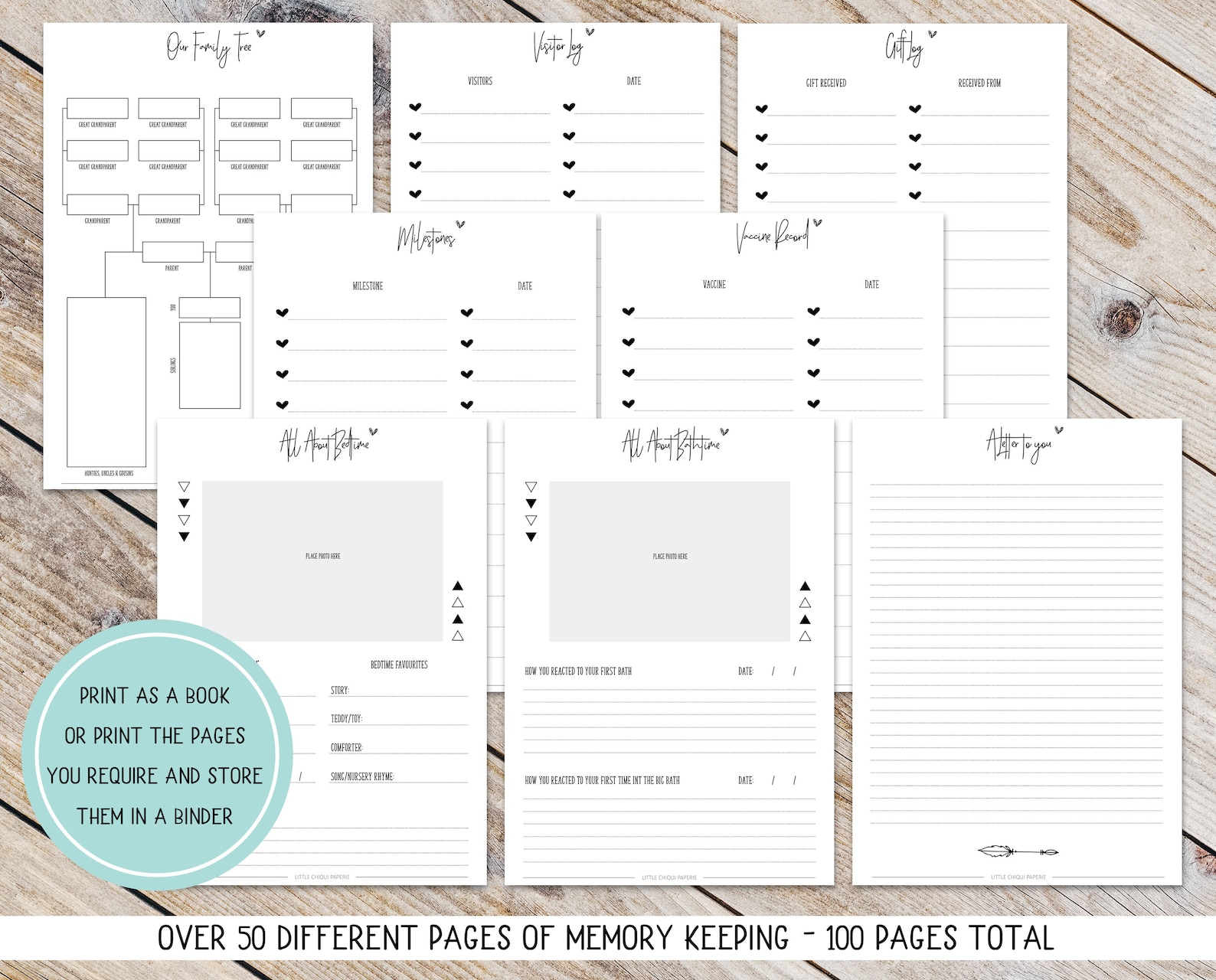 Baby Book Printable Baby Book Pages Baby Memory Book - Etsy