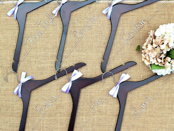 Set of 6 Bridal Party Hangers Personalized Custom Hanger - Etsy