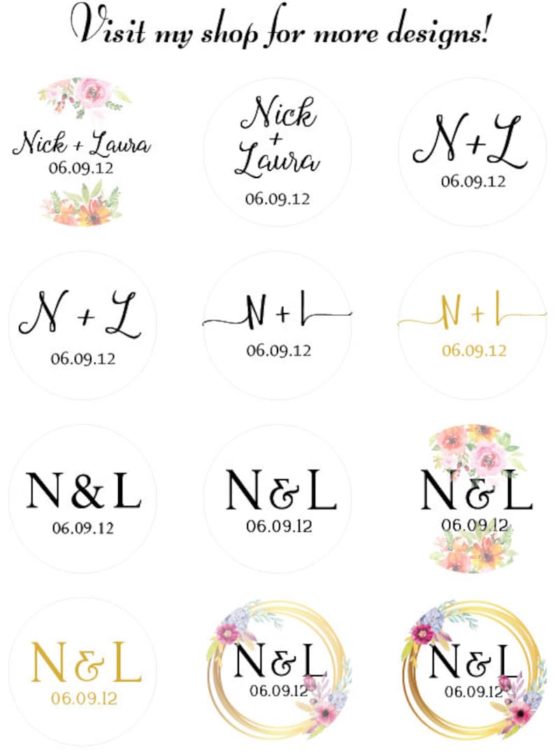 Personalized Wedding Stickers, Floral Envelope Seal, Custom Stickers - Etsy