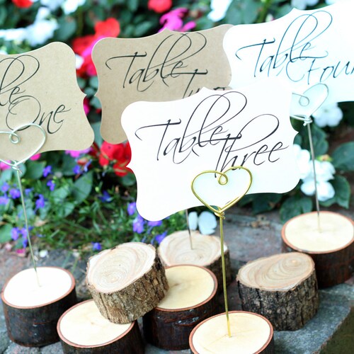 20 Wood Table Number Holder Rustic Wedding Decor Guest Card - Etsy