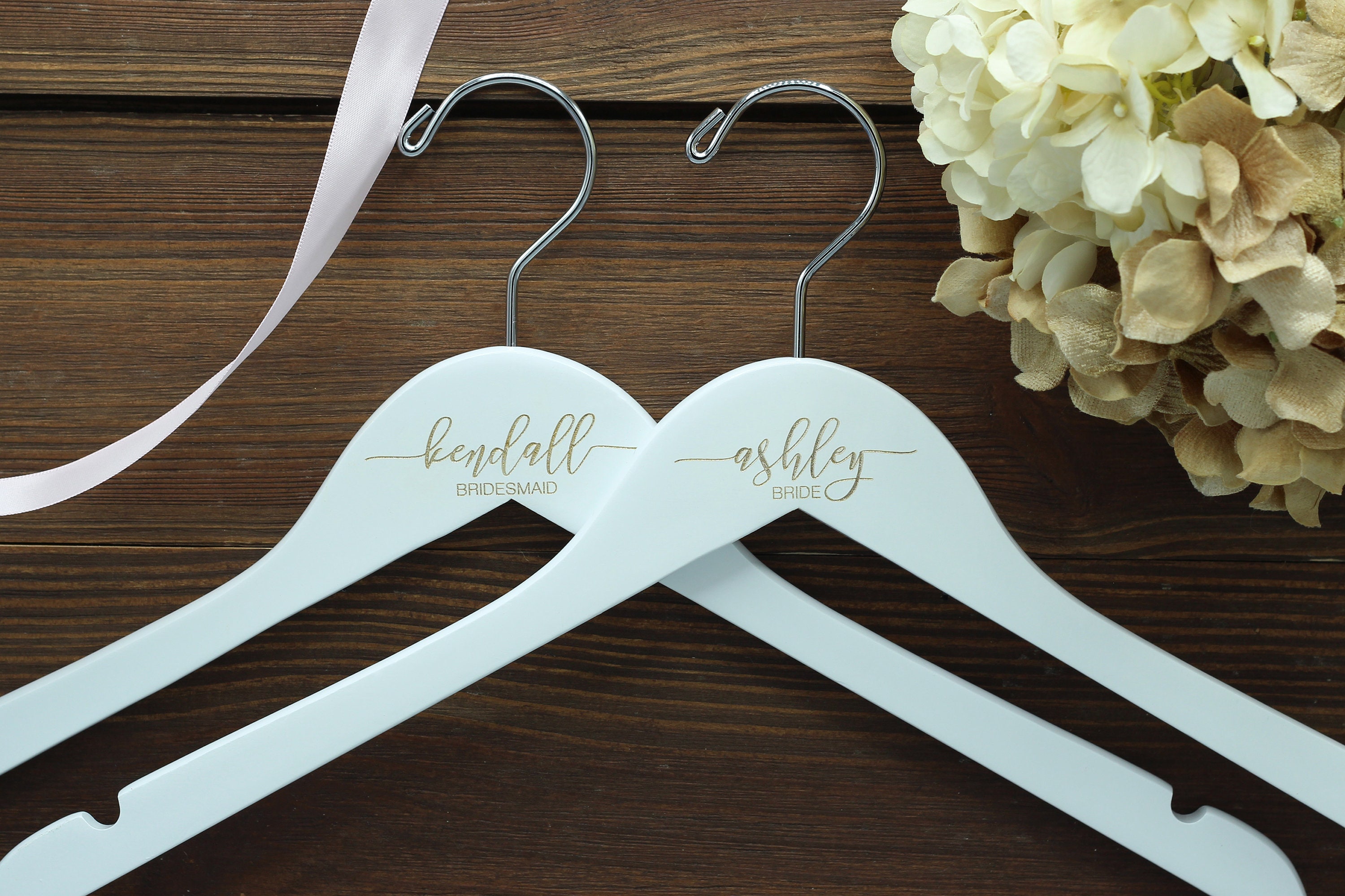 Gold Personalized Bridal Hanger, Engraved Wedding Hangers, Bride Hanger ...