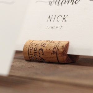 Wine Cork Place Card Holders, Stamped Corks for Weddings, Set of 10 ...