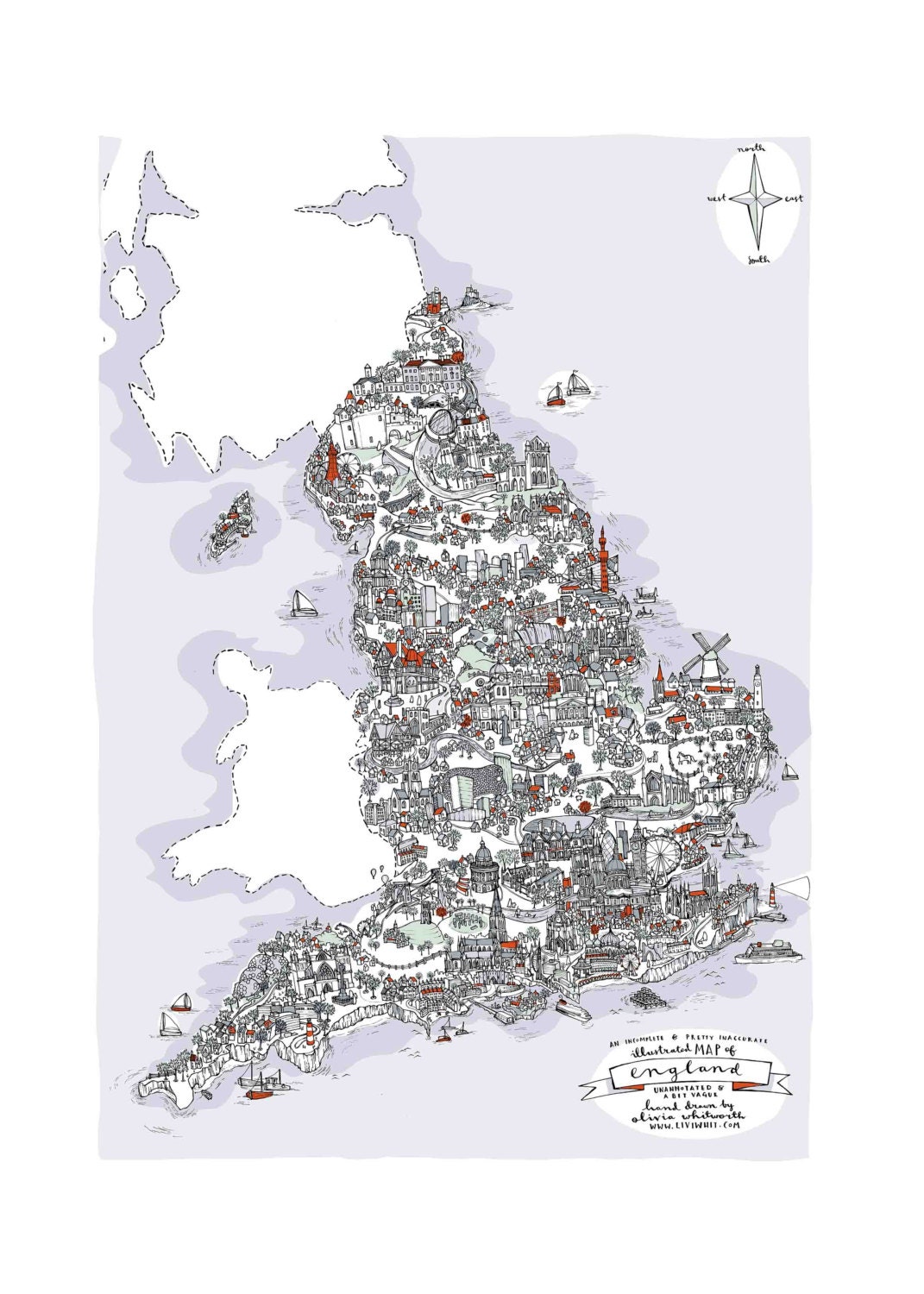 Print: A Map of England - Etsy UK