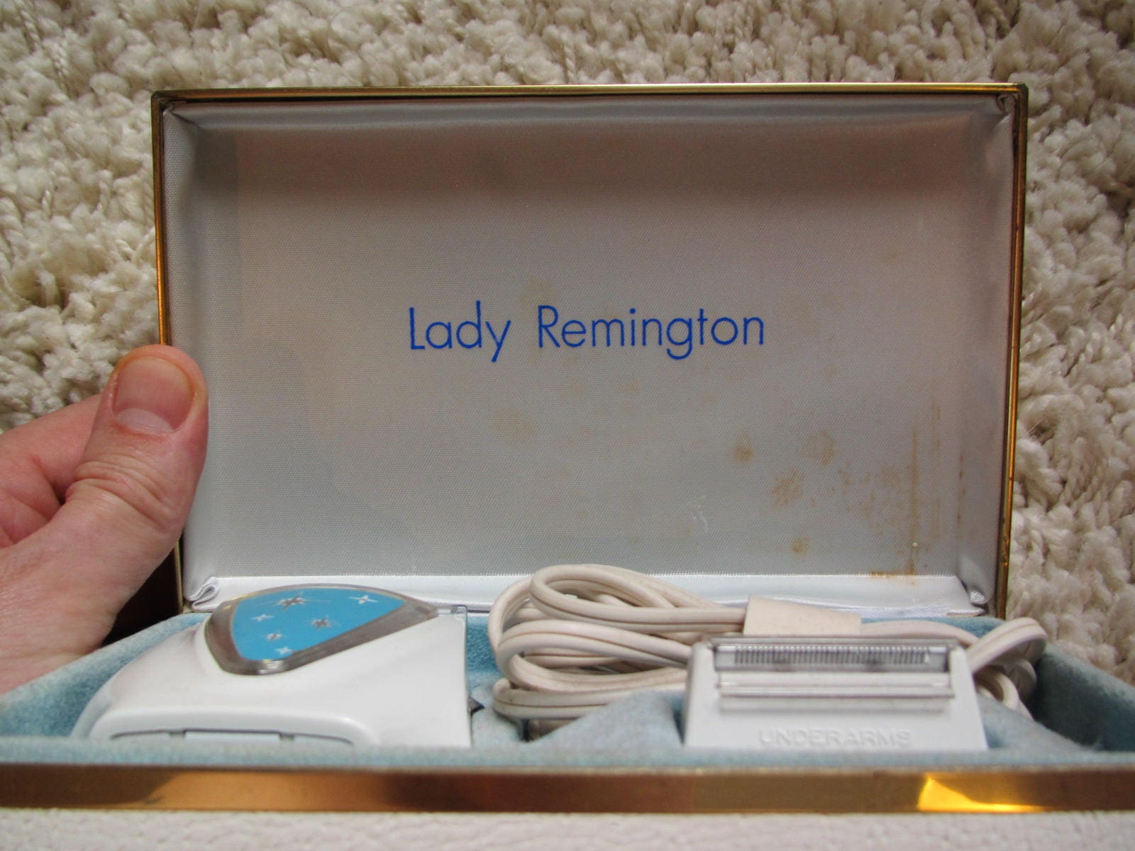 Vintage 1960s Lady Remington Turquoise Electric Shaver CL-285 Works ...