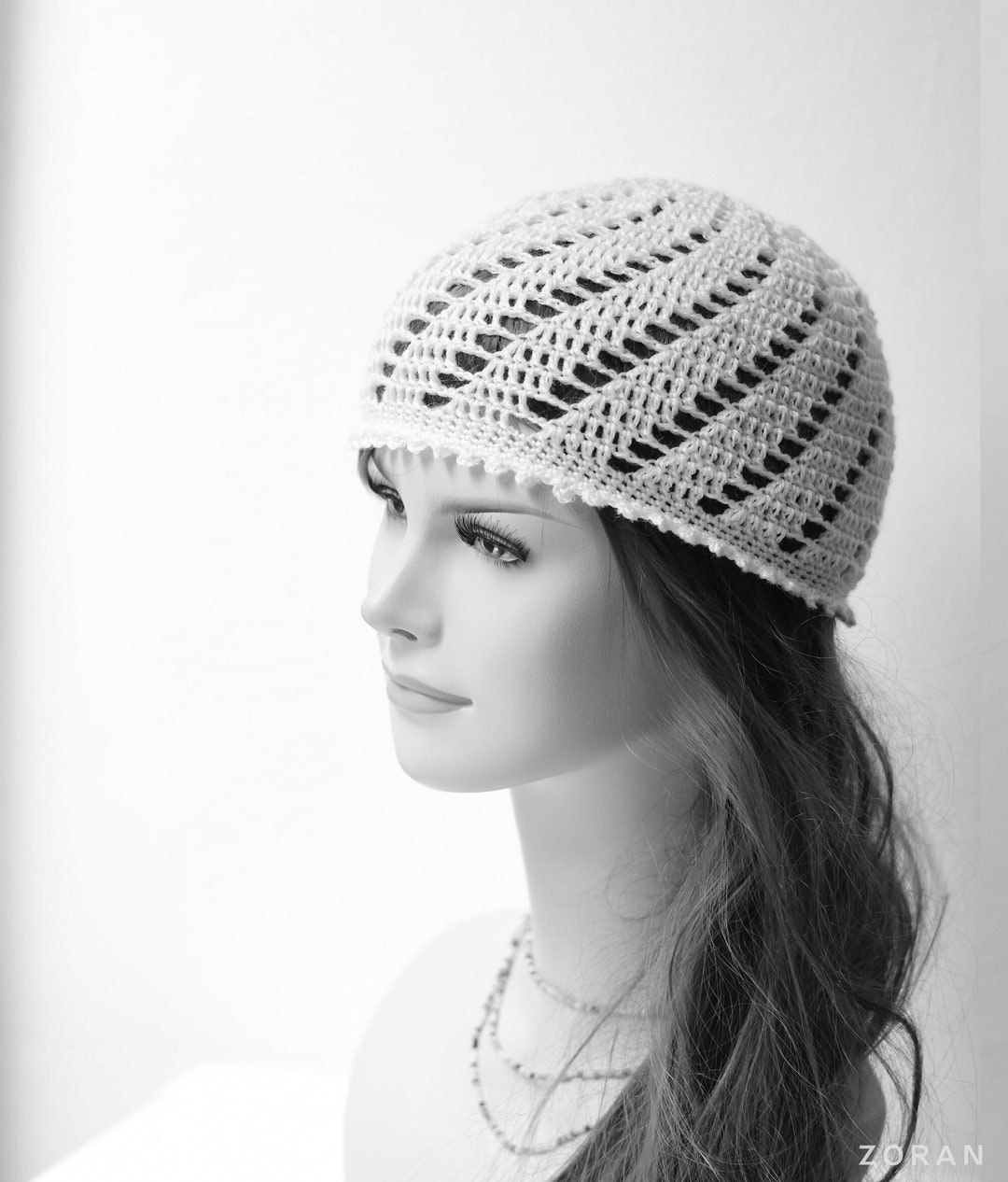 7 Sizes Bohemian Crochet Hat Pattern, Boho Chic Crochet Cloche Hat for ...