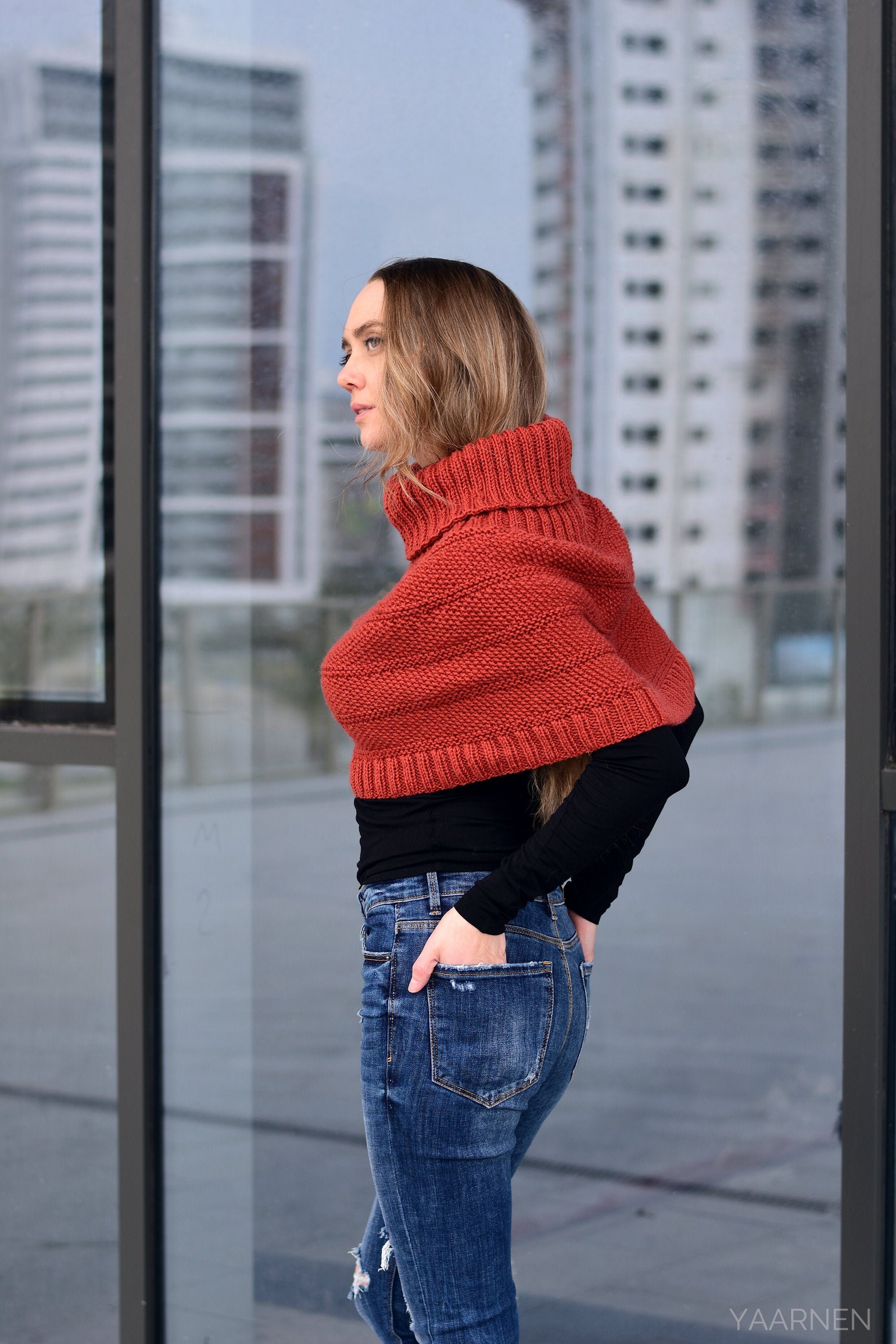 Easy Knit Cape Pattern Turtleneck Capelet Pattern for Women - Etsy Israel