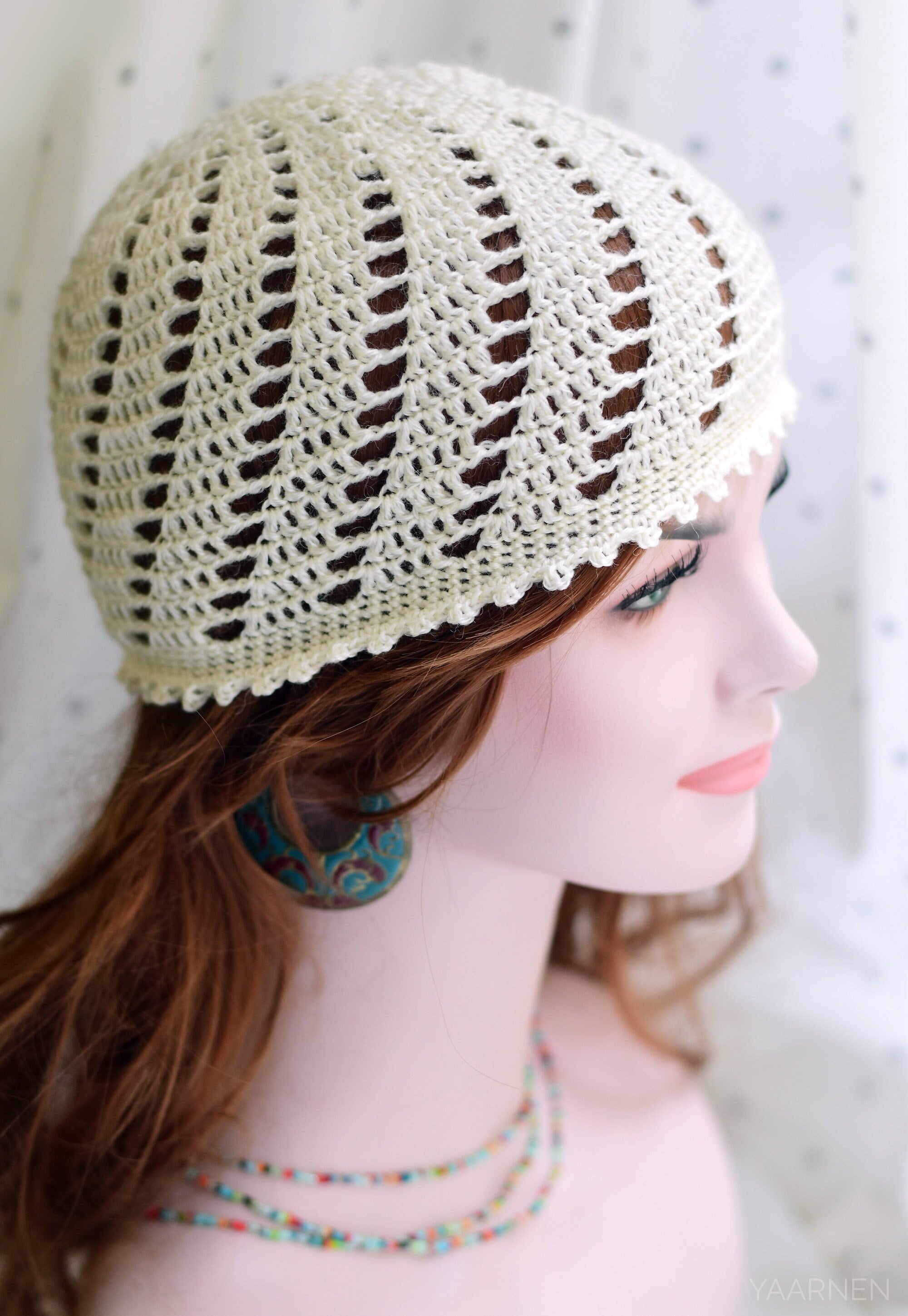 7 Sizes Bohemian Crochet Hat Pattern, Boho Chic Crochet Cloche Hat for ...