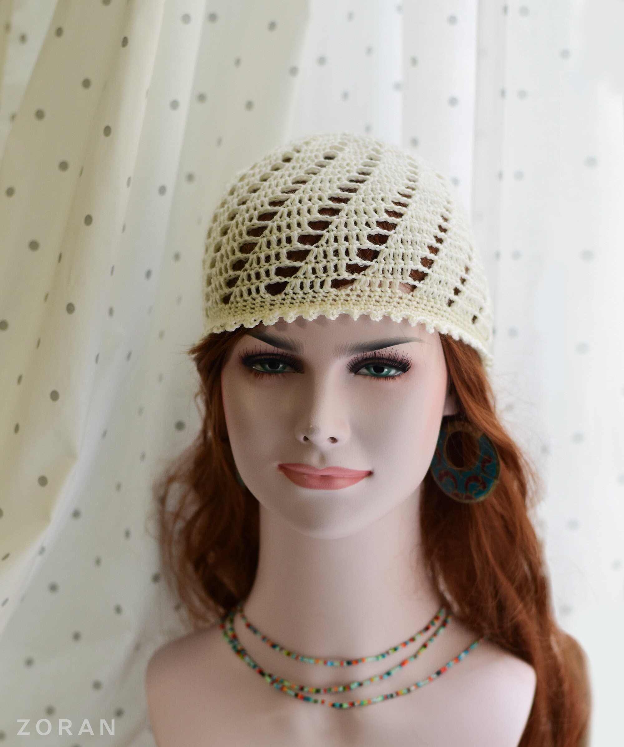 7 Sizes Bohemian Crochet Hat Pattern, Boho Chic Crochet Cloche Hat for ...
