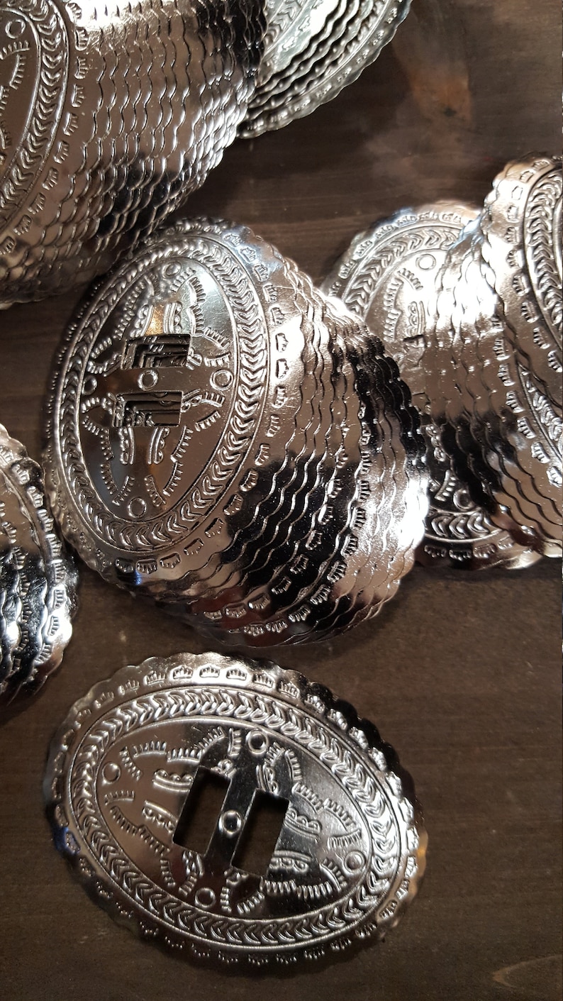 High Quality Etched Silver Conchos 6 Pieces - Etsy
