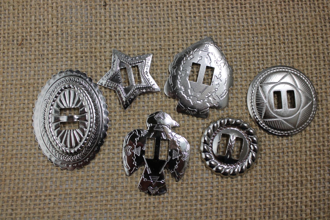 Silver Assortment of Conchos 6 Pieces - Etsy