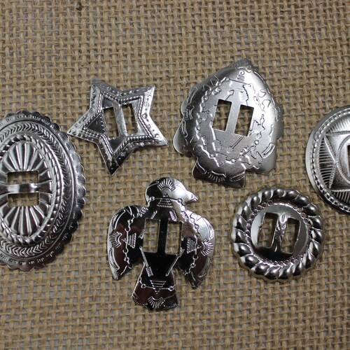 Vintage Large Silver Rectangle Conchos 6 Pieces or 20 Pieces - Etsy