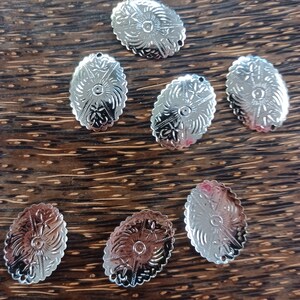 Silver Engraved Oval Concho Charms (10 Pieces) - Etsy