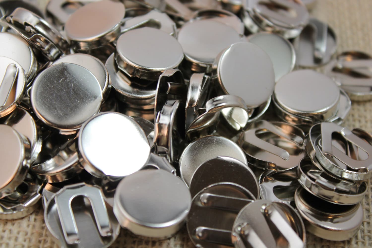 17mm Silver Tone Slide Over Button Cover Findings 12 Pieces - Etsy