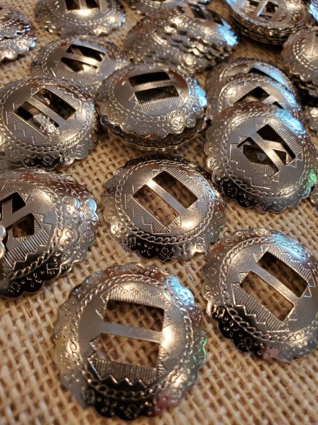 Small Silver Tone Round Concho (100 Pieces) - Etsy