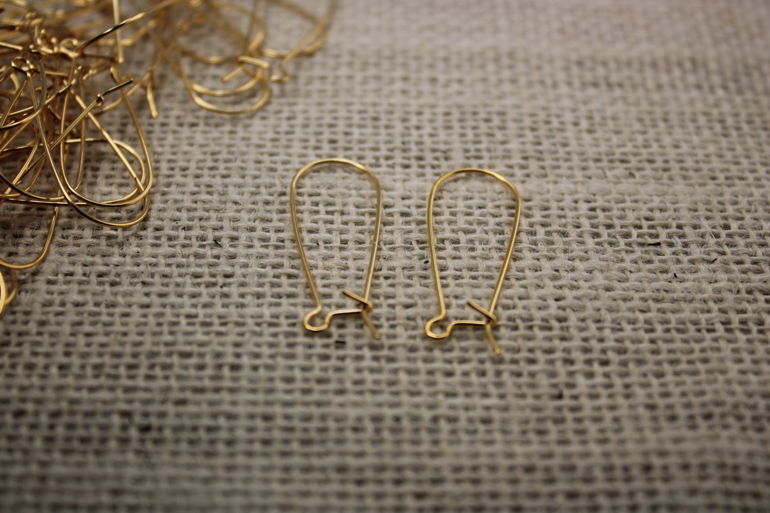 30mm Gold Kidney Wire Earring Finding (20 Pieces) - Etsy