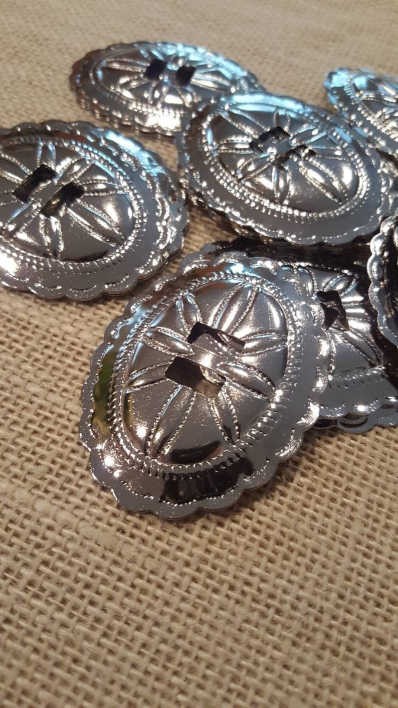 Large Oval Scalloped Conchos (6 Pieces) Special Price! - Etsy