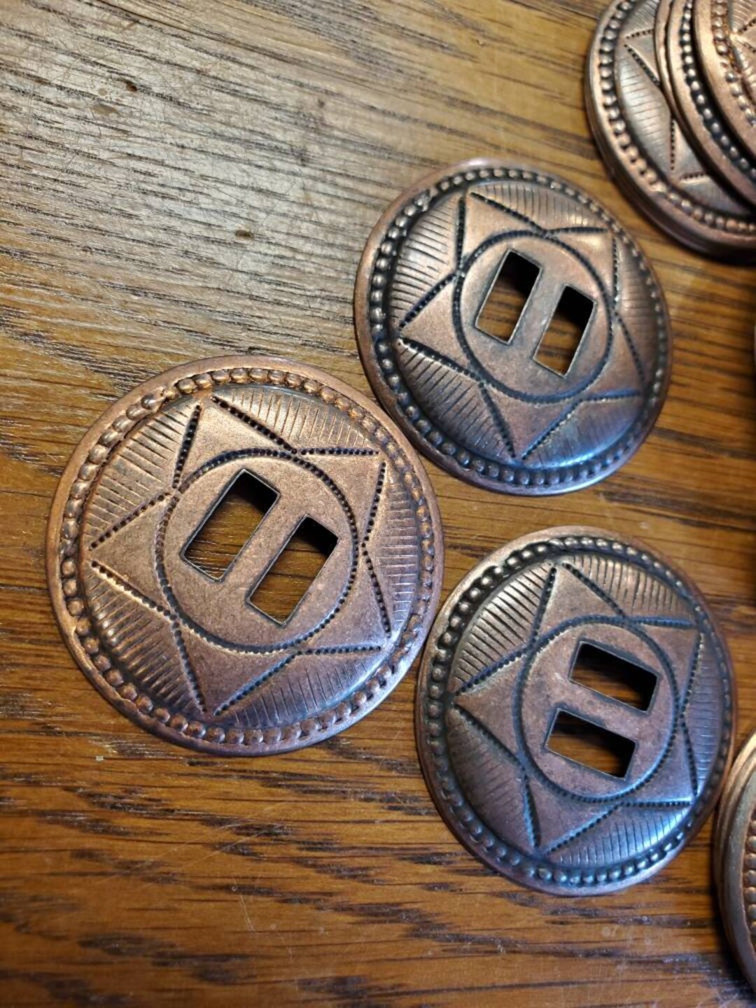 Antique Copper Star Conchos (10 Pieces) - Etsy