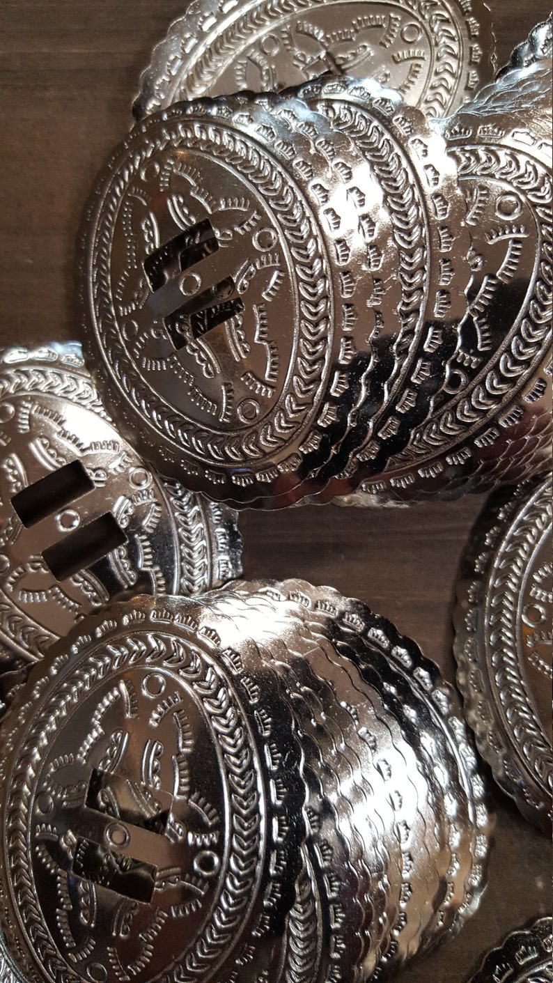 High Quality Etched Silver Conchos (6 Pieces) - Etsy