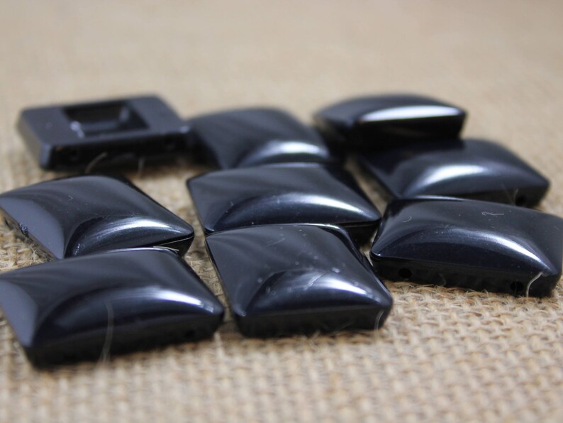 Large Black Rectangle Lucite Detash Beads 8 Pieces | Etsy