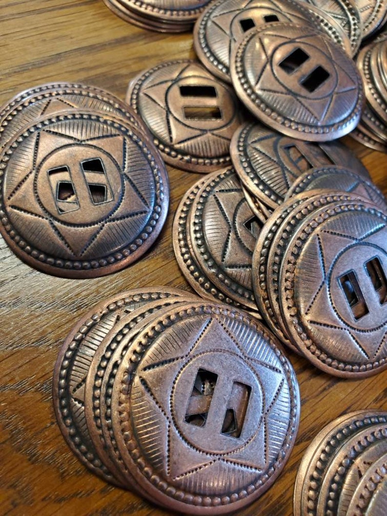 Antique Copper Star Conchos (10 Pieces) - Etsy