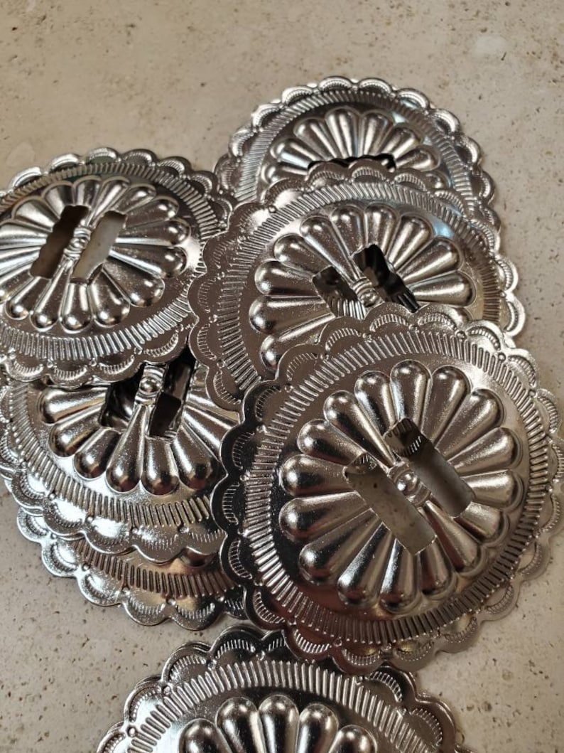 Extra Large Oval Scalloped 3x2.5 Conchos (4 Pieces) - Etsy
