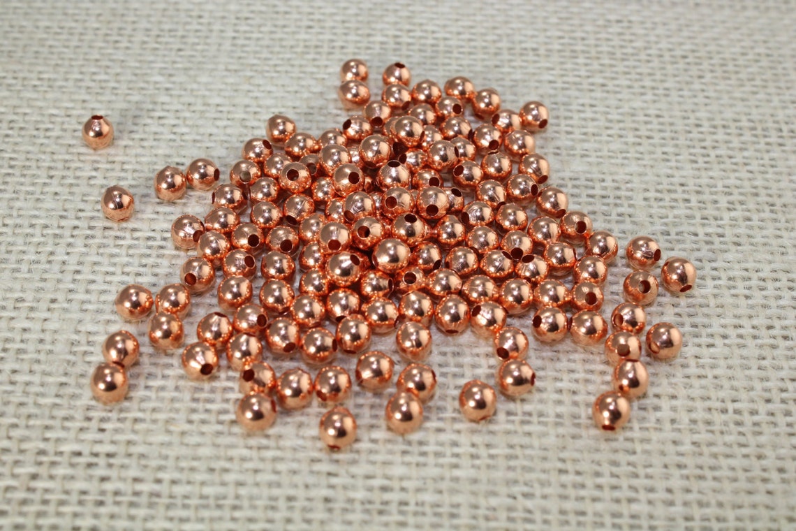 Genuine Copper 3mm Round Beads 100 Pieces - Etsy