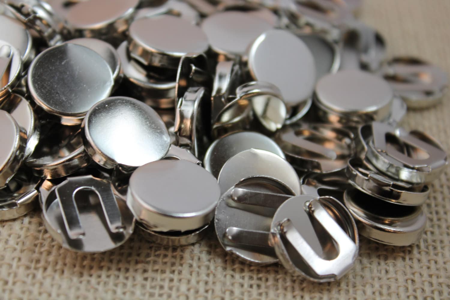 17mm Silver Tone Slide Over Button Cover Findings 12 Pieces - Etsy