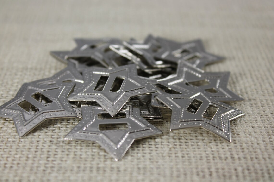 Vintage Silver Star Conchos 6 Pieces or 20 Pieces - Etsy