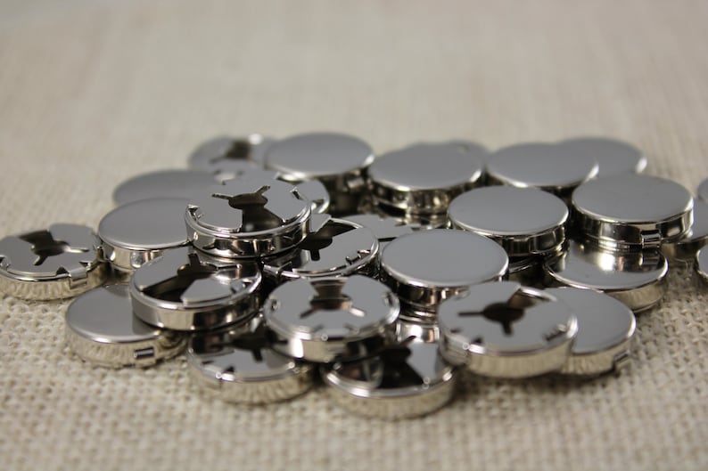 18mm Brass Button Cover Silver Tone Findings (12 Pieces) - Etsy