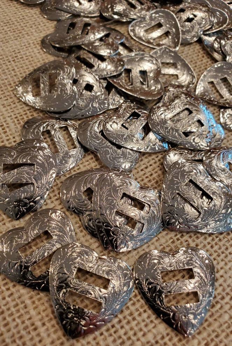 Small Heart Concho With Horizontal Slots (6 Pieces) - Etsy