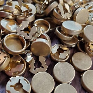 15mm Brass Button Cover Findings (12 Pieces) - Etsy