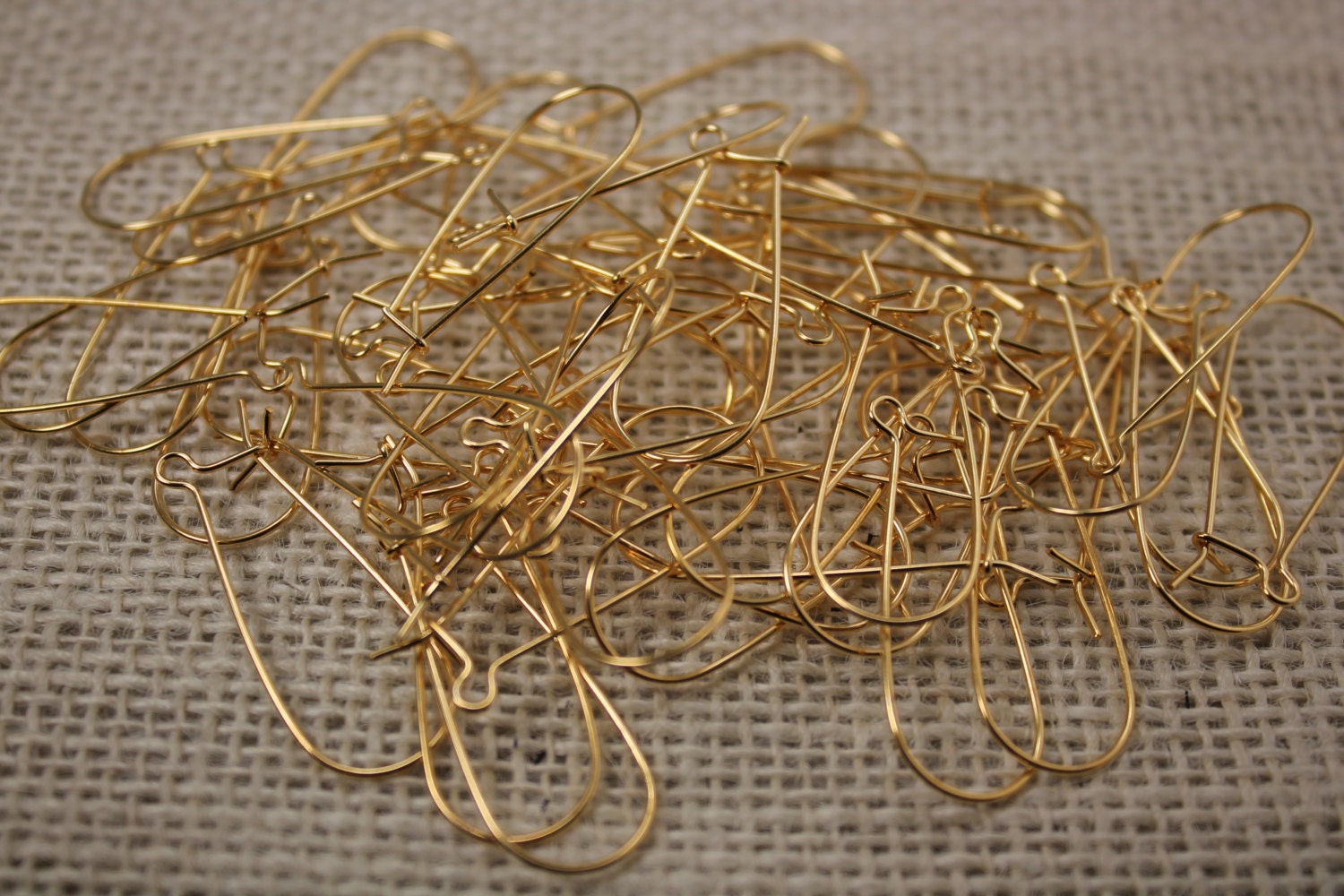 30mm Gold Kidney Wire Earring Finding (20 Pieces) - Etsy