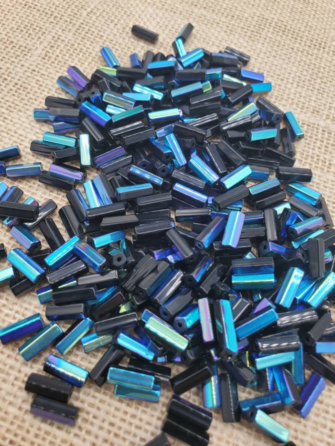 10 X 4mm Jet AB Atlas Tube Beads (100 Pieces) - Etsy