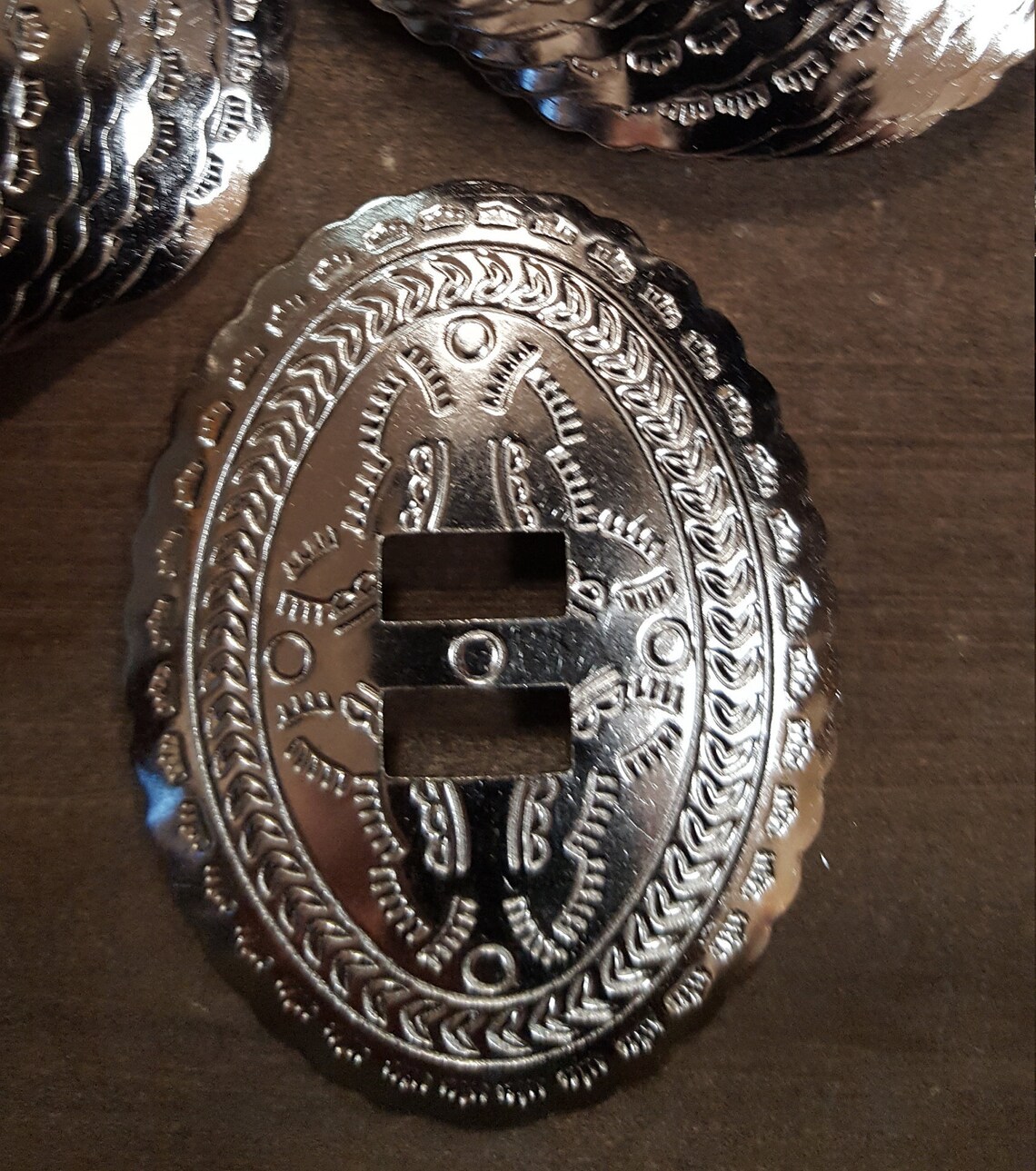 High Quality Etched Silver Conchos 6 Pieces | Etsy