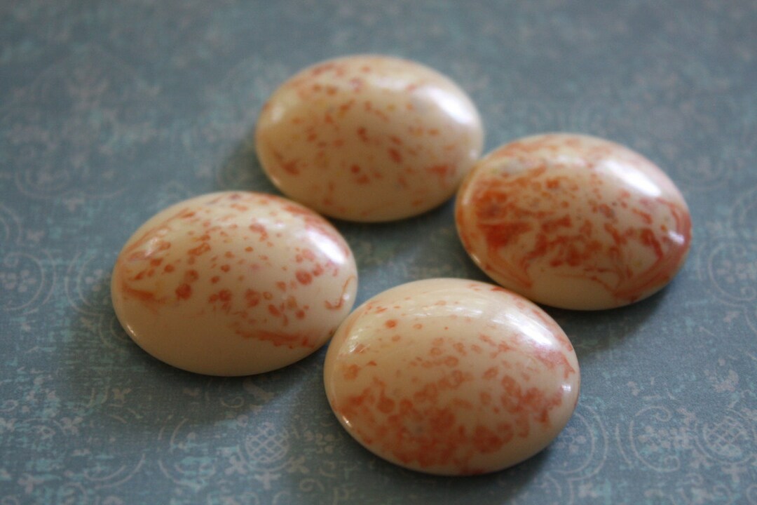 Vintage Peach Cabochon Detash (4 Pieces) - Etsy