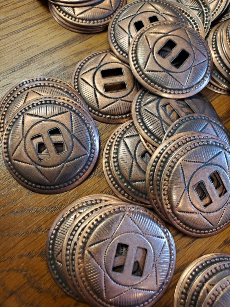 Antique Copper Star Conchos (10 Pieces) - Etsy