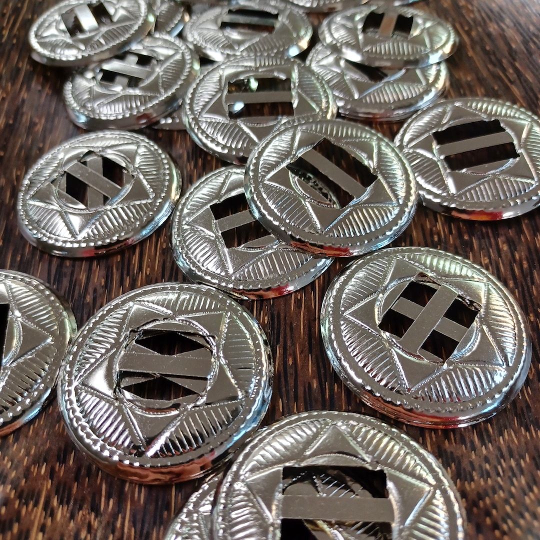 Large Silver Star Conchos With Larger Slots (6 Pieces) - Etsy