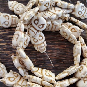 15.5" Strand 20 X 30mm Cream Color Howlite Owl Beads (1 Strand) - Etsy