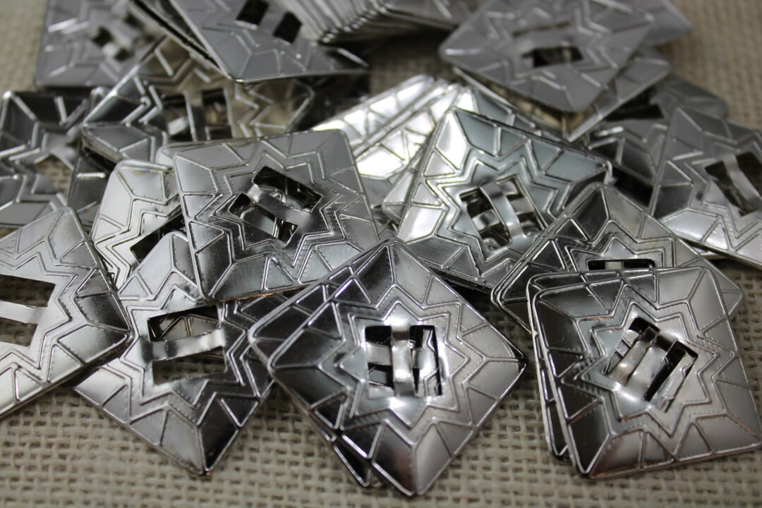 Silver Square Conchos (6 Pieces or 20 Pieces) - Etsy