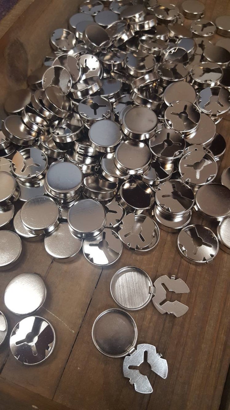 20mm Silver Tone Button Covers. (12 Pieces) - Etsy