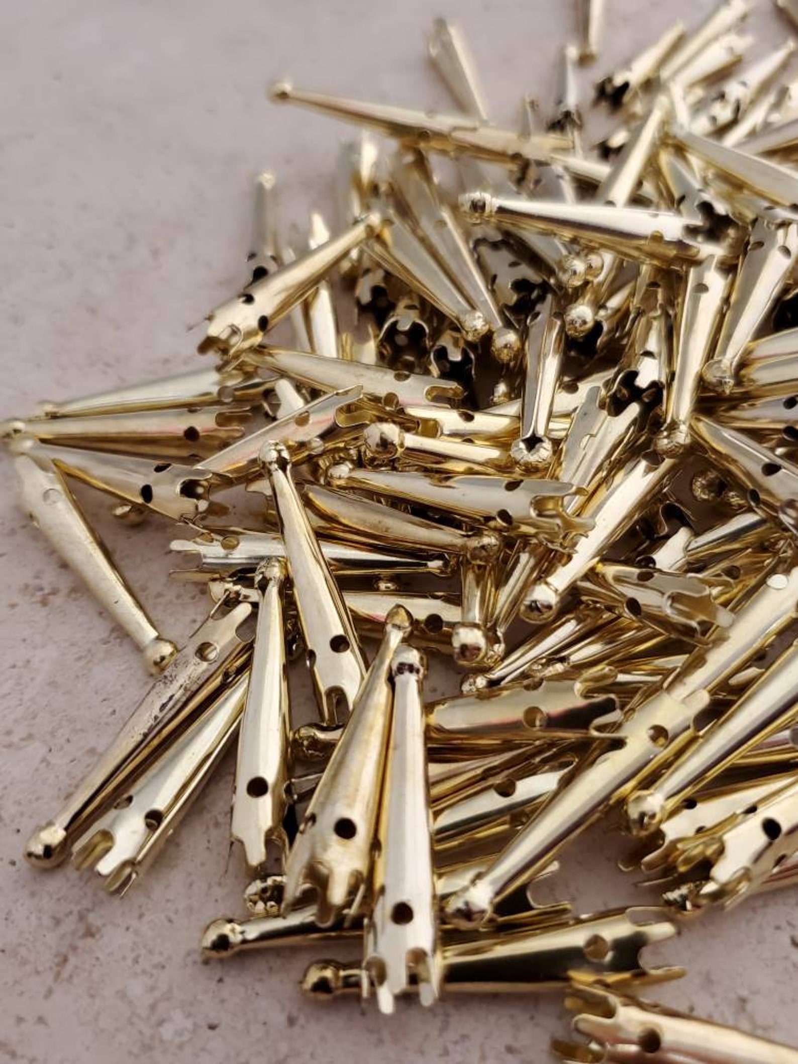 Shiny Gold 32mm Bolo Tips 10 Pieces | Etsy