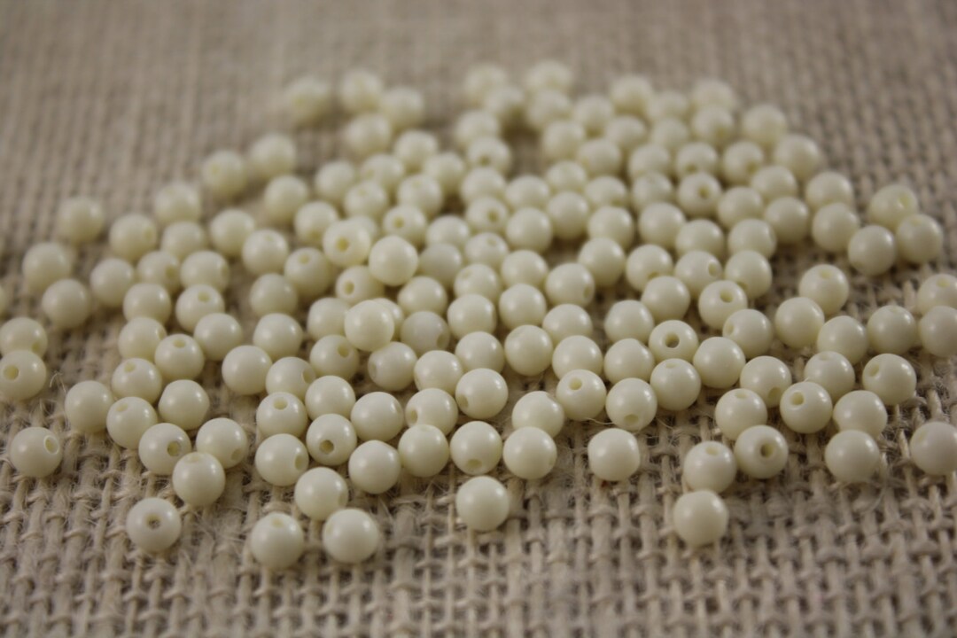4mm Vintage Ivory Acrylic Round Bead (100 Pieces) - Etsy