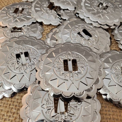 Extra Large Oval Scalloped 3x2.5 Conchos 4 Pieces | Etsy
