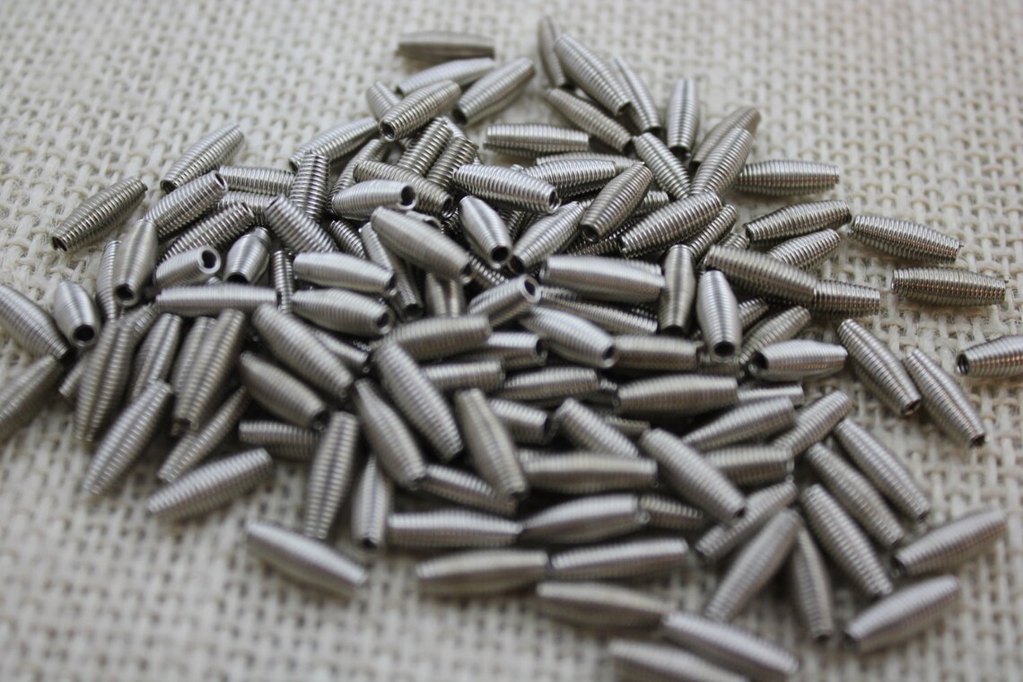 Vintage Silver Springy Tube Beads (24 Pieces) - Etsy