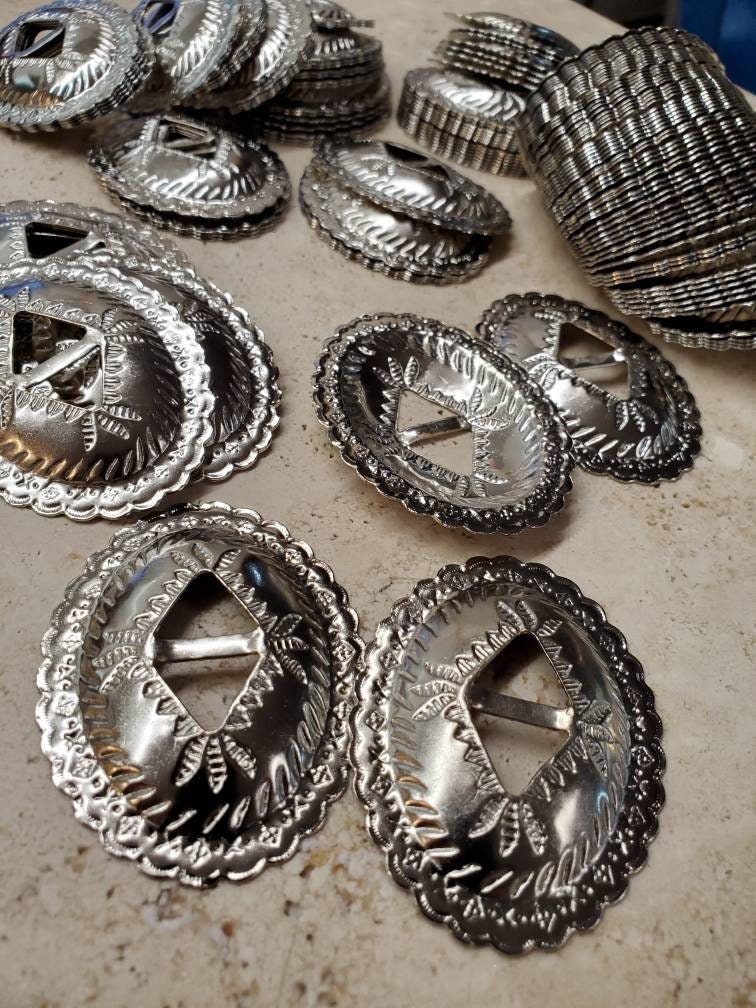 Large Oval Etched Conchos (6 Pieces) - Etsy