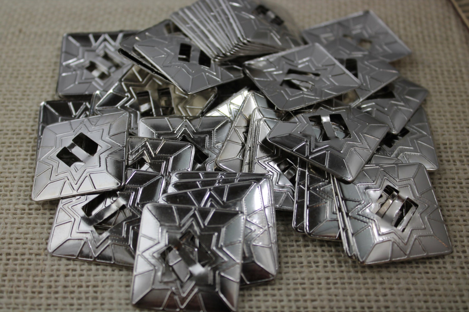 Silver Square Conchos (6 Pieces or 20 Pieces) - Etsy