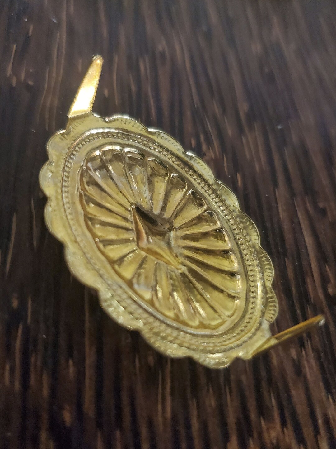 Large Gold Tone Two Pronged Sunburst Oval Conchos 10 Pieces - Etsy