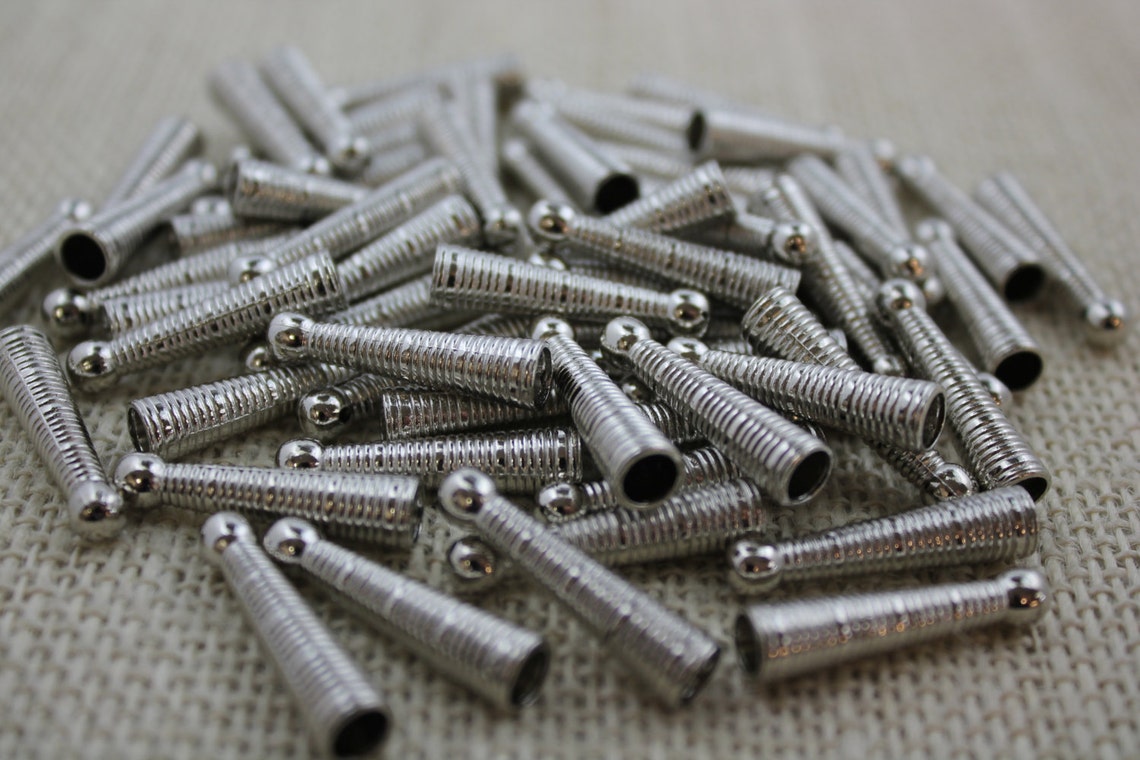 Vintage Heavy Weight Ribbed Silver Bolo Tips 10 Pieces - Etsy